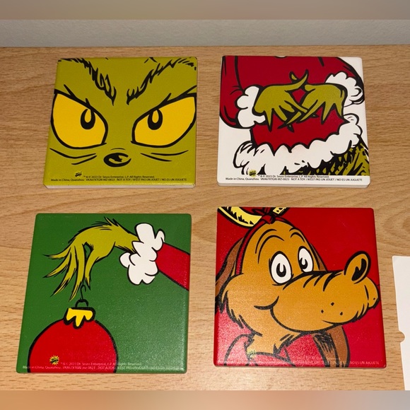 The Grinch | Holiday | Dr Seuss The Grinch Ceramic Coasters | Poshmark